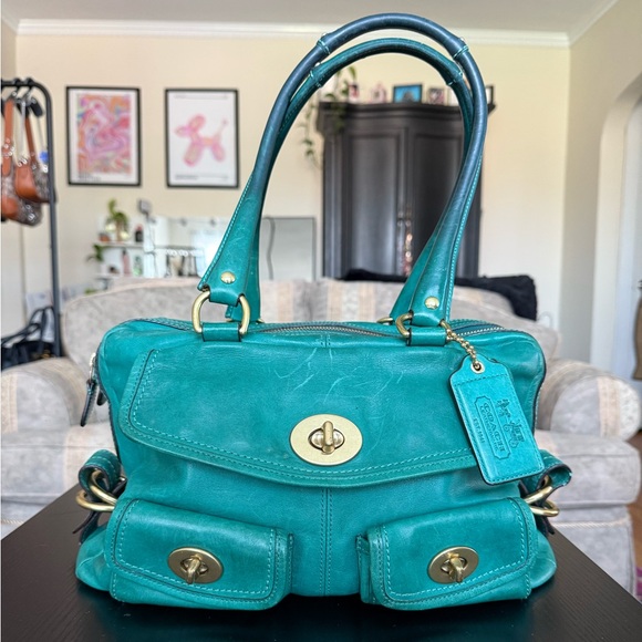 Coach | Bags | Teal Coach Bleecker Street Archive Peyton | Poshmark